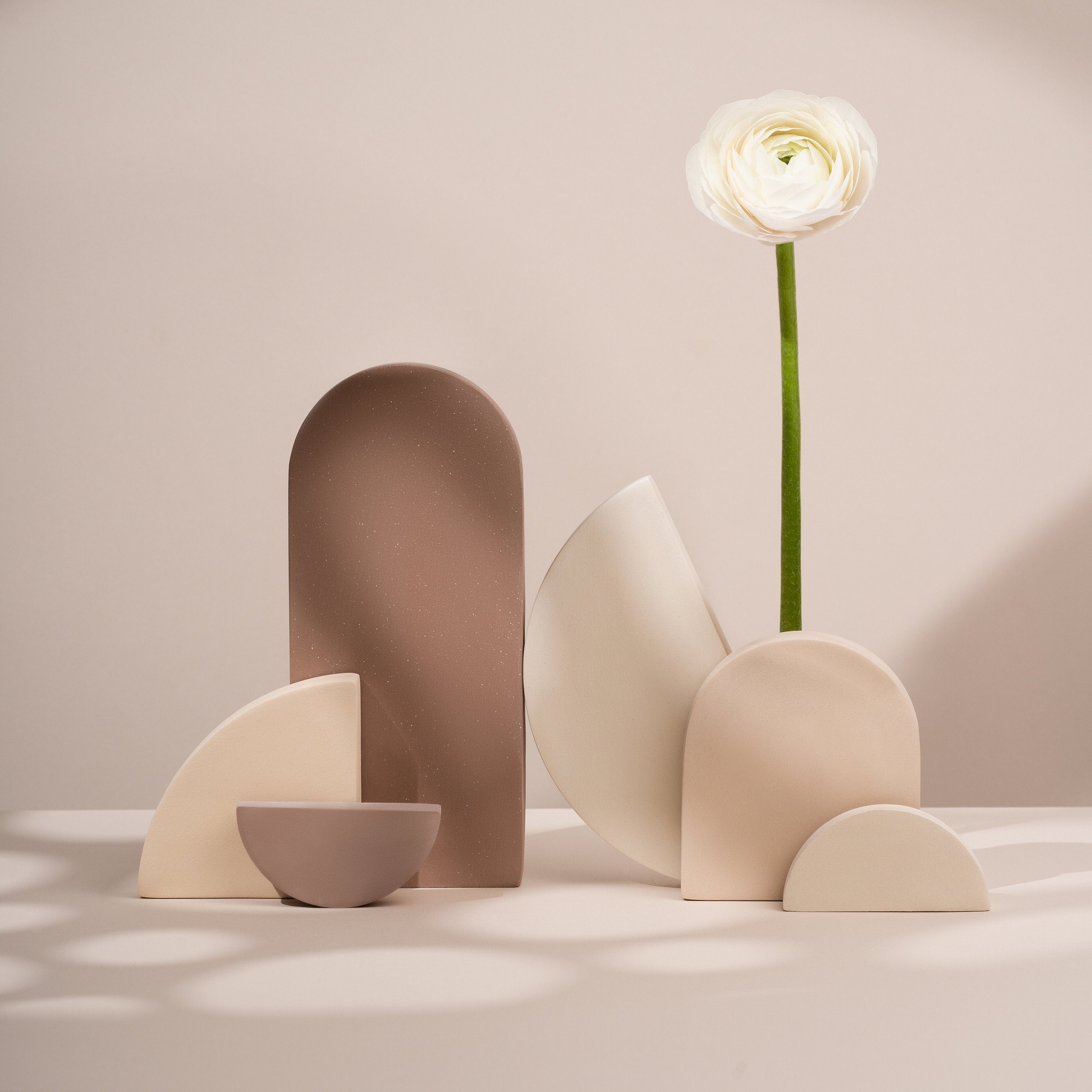 Concrete Prop Set - Minimalist Arch and Semi-Circle Forms - Content Props