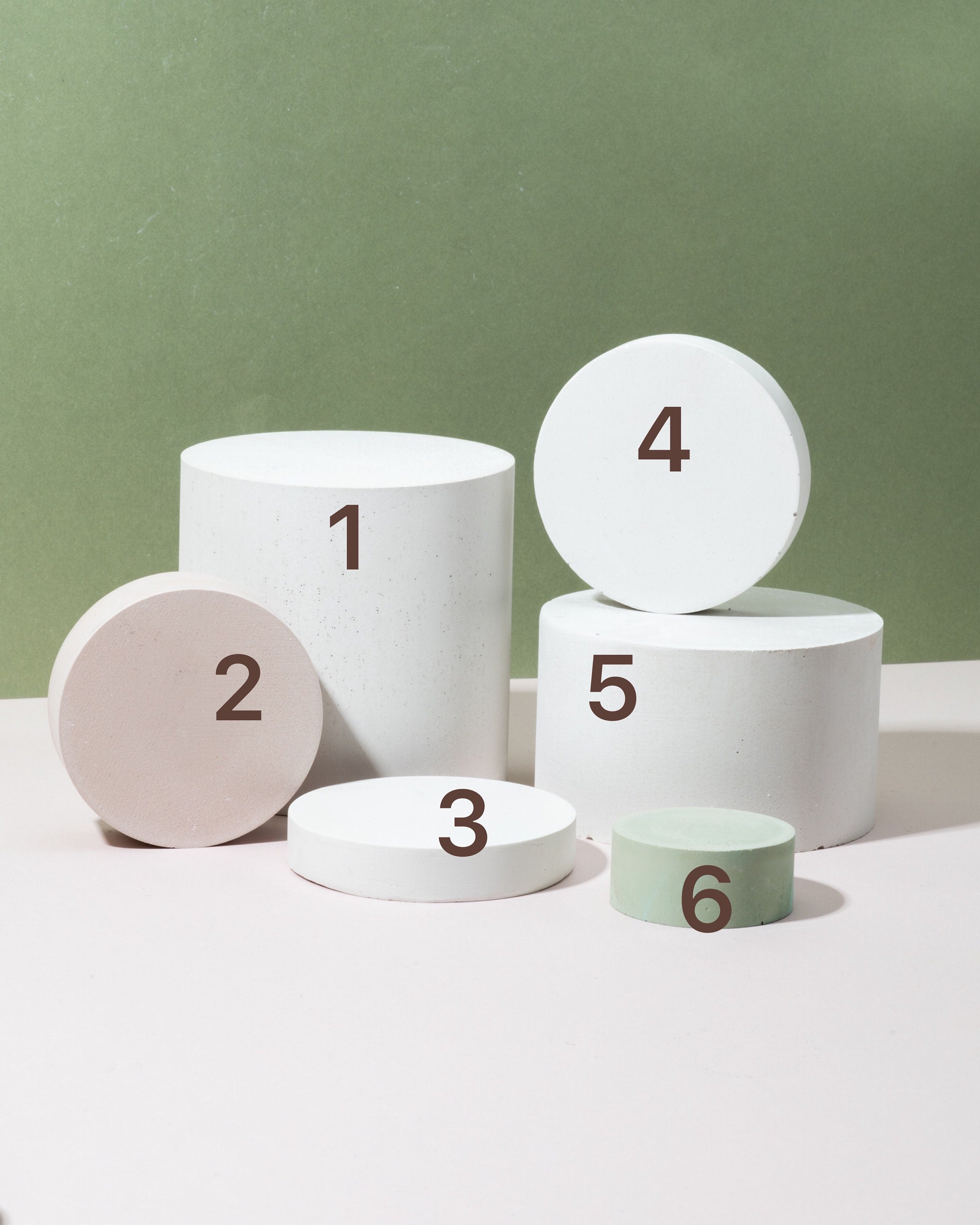 Set of 6 Round Props for Product Photography and Display - Content Props